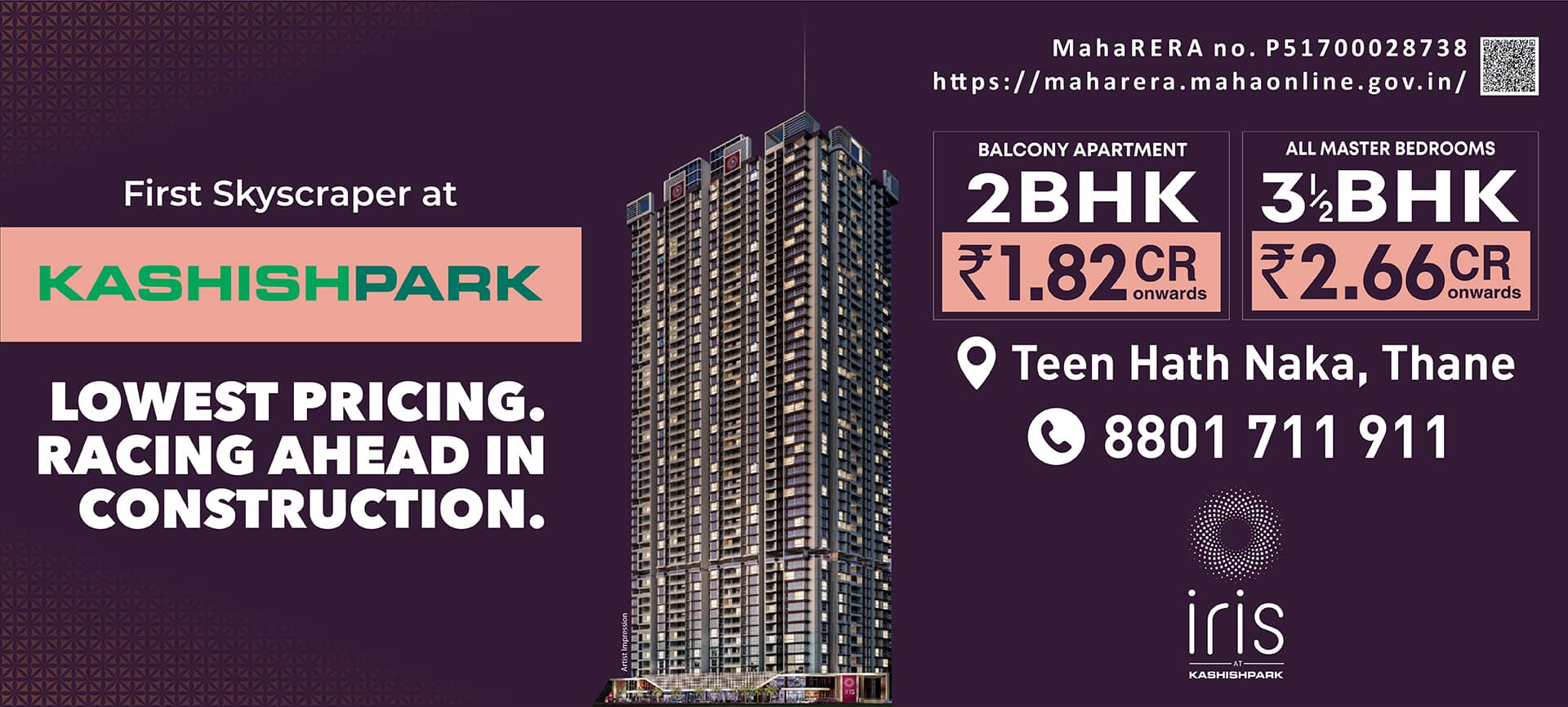 Iris Kashish Park Thane, 2 & 3 BHK Flats At Teen Hath Naka Thane